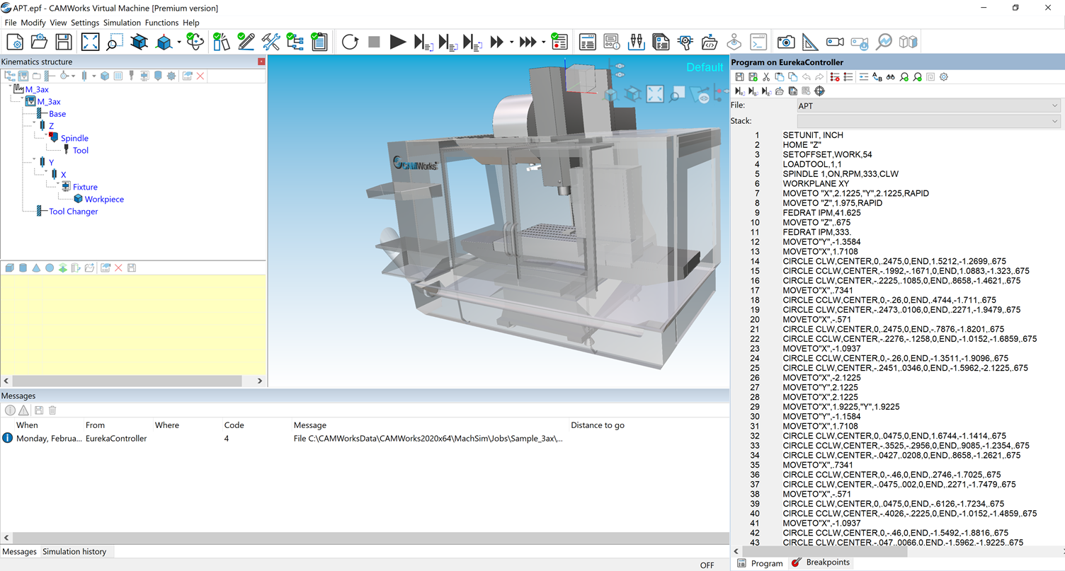 Verify G-Code with one click using CAMWorks Virtual Machine